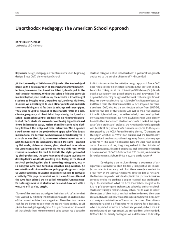 (PDF) Unorthodox Pedagogy: The American School Approach