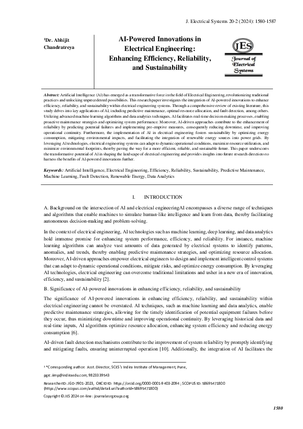 (PDF) AI-Powered Innovations in Electrical Engineering: Enhancing ...