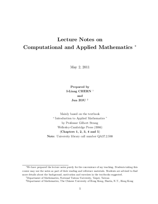 (PDF) Computational and Applied Mathematics