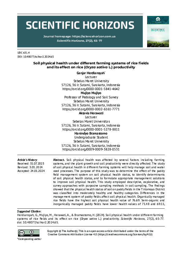 (PDF) Soil physical health under different farming systems of rice ...