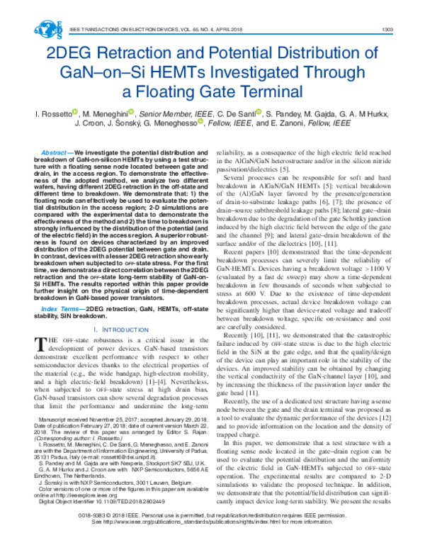 (PDF) 2DEG Retraction and Potential Distribution of GaN–on–Si HEMTs ...