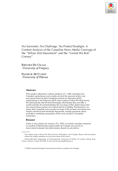 (PDF) No Surrender. No Challenge. No Protest Paradigm: A Content ...