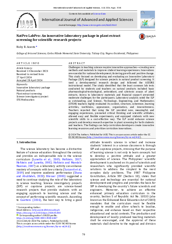 (PDF) NatPro LabPro: An innovative laboratory package in plant extract ...