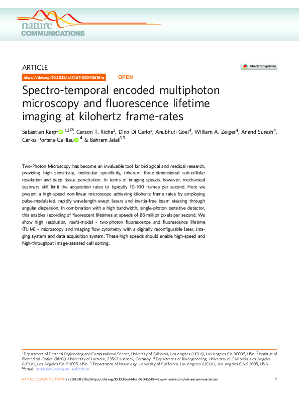 (PDF) Spectro-temporal encoded Multiphoton Microscopy