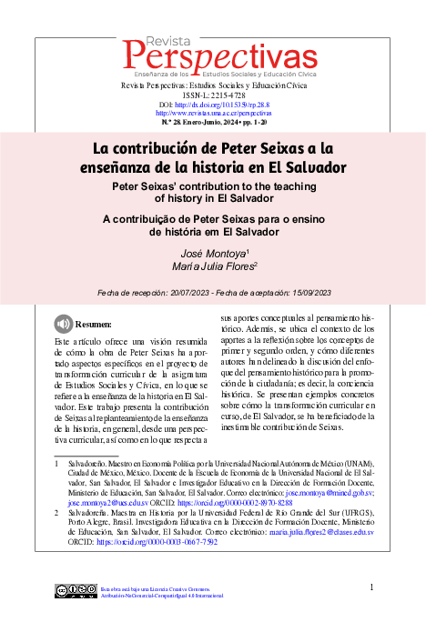 (PDF) La contribución de Peter Seixas a la enseñanza de la historia en ...