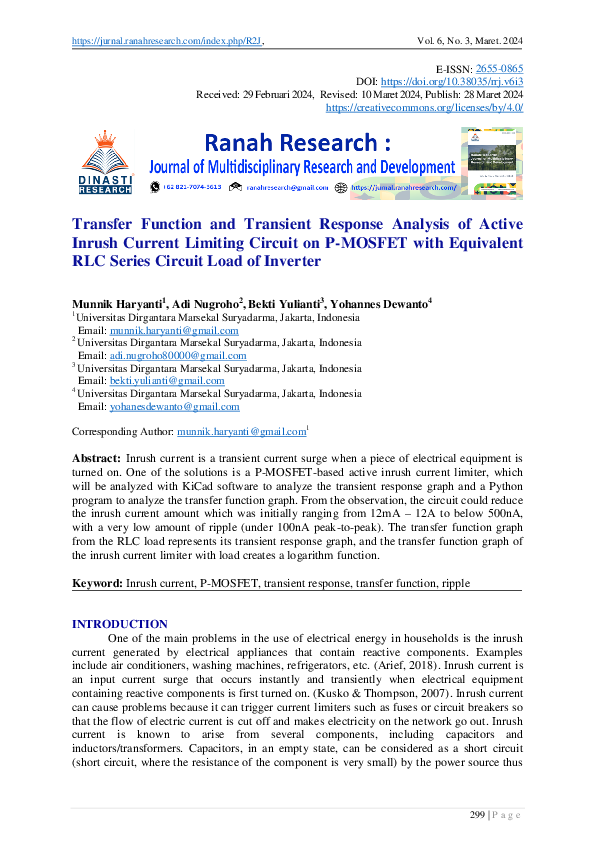 Pdf Transfer Function And Transient Response Analysis Of Active