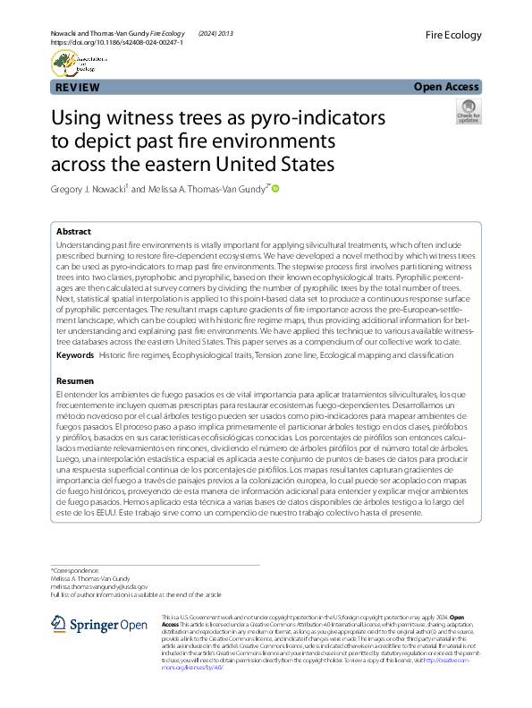 (PDF) Using witness trees as pyro-indicators to depict past fire ...