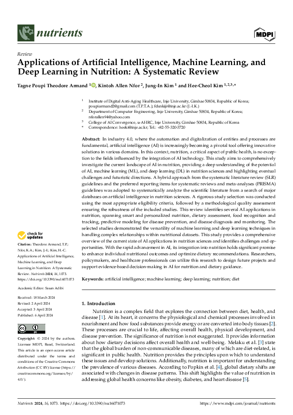 (PDF) Applications of Artificial Intelligence, Machine Learning, and ...