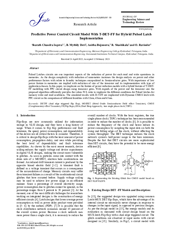 (PDF) Predictive Power Control Circuit Model With T-DET-FF for Hybrid ...