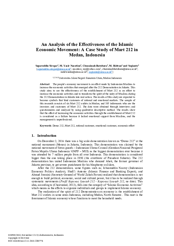 (PDF) An Analysis of the Effectiveness of the Islamic Economic Movement ...