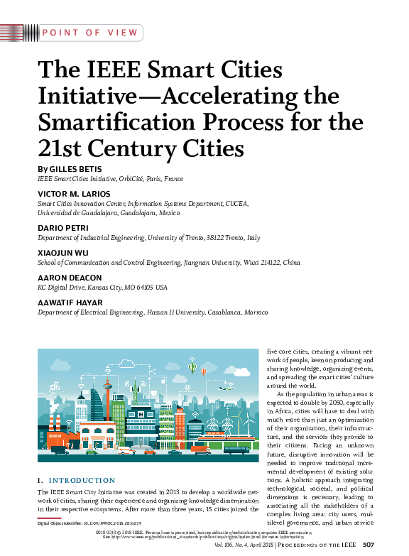 (PDF) The ieee smart cities initiative — accelerating the ...
