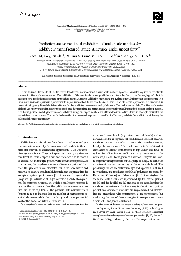 (PDF) Prediction assessment and validation of multiscale models for ...