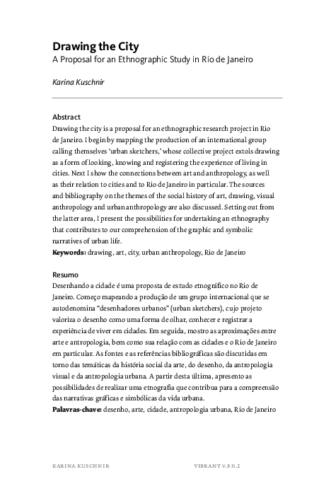 (PDF) Drawing the city: a proposal for an ethnographic study in Rio de ...