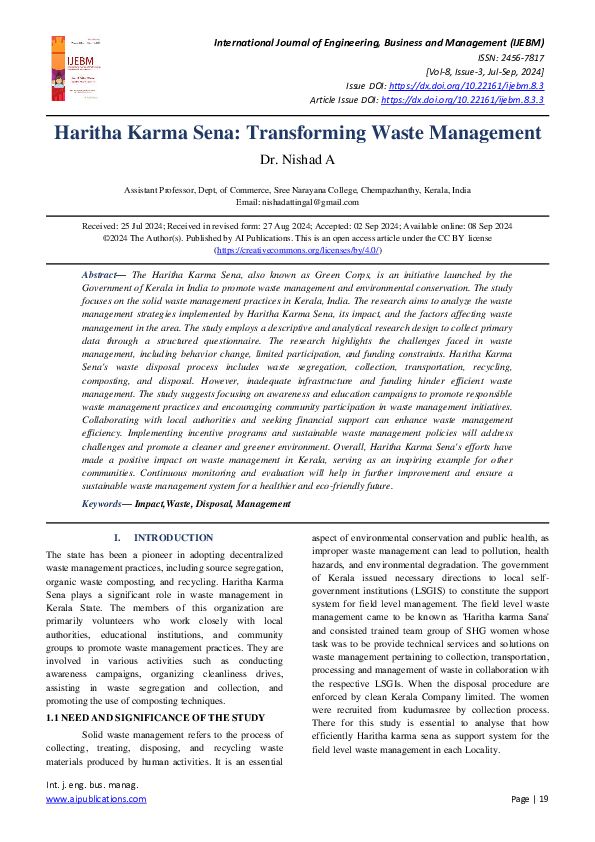 (PDF) Haritha Karma Sena: Transforming Waste Management