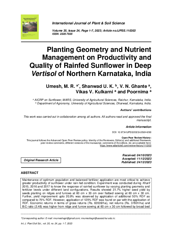 (PDF) Planting Geometry and Nutrient Management on Productivity and ...