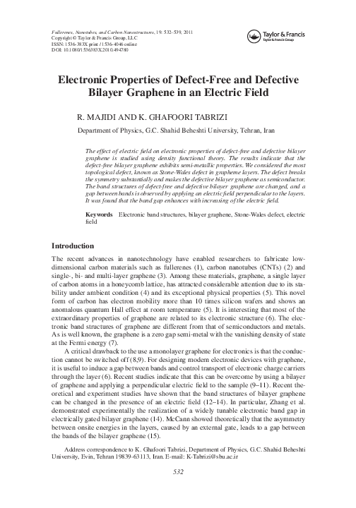 (PDF) Electric Field Effects on Bilayer Graphene
