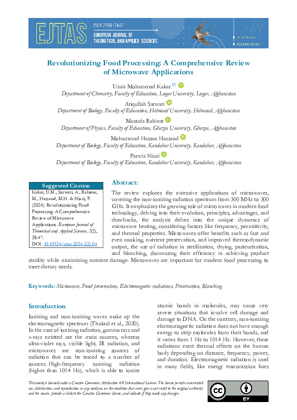 (PDF) Revolutionizing Food Processing: A Comprehensive Review of ...