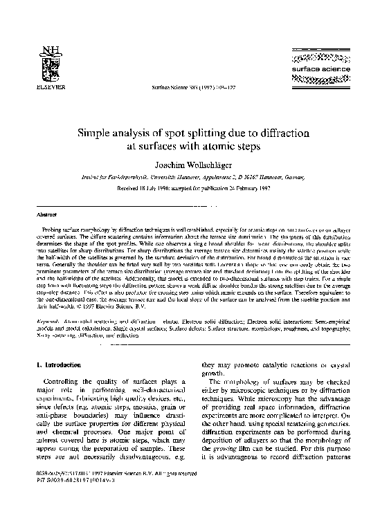 (PDF) Simple analysis of spot splitting due to diffraction at surfaces with atomic steps ...