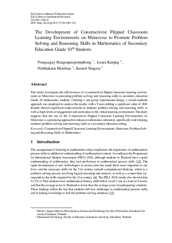 (PDF) The Development of Constructivist Flipped Classroom Learning Environments on Metaverse to ...