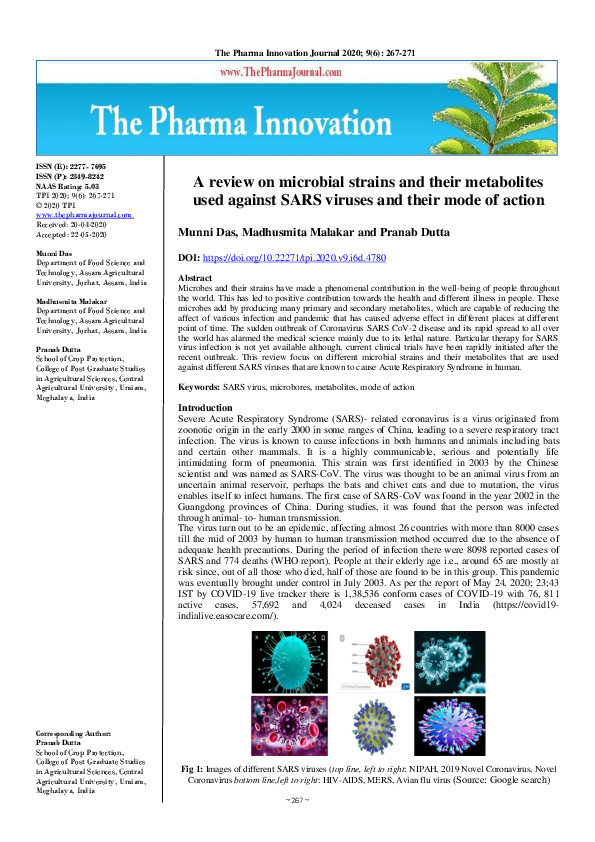 (PDF) A review on microbial strains and their metabolites used against ...