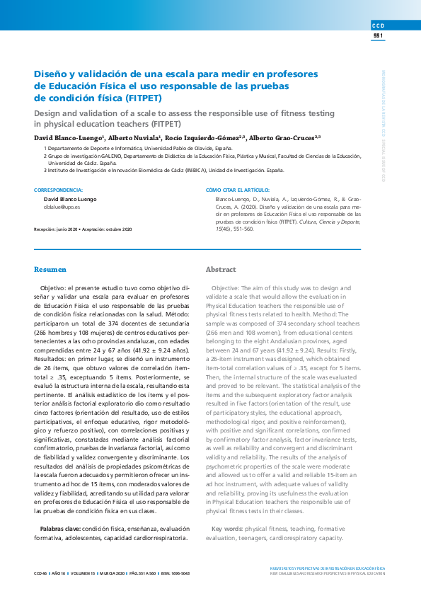 (PDF) Diseño y validación de una escala para medir en profesores de ...