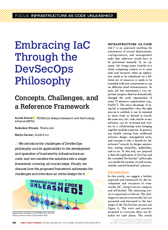 (PDF) Embracing IaC Through the DevSecOps Philosophy: Concepts ...