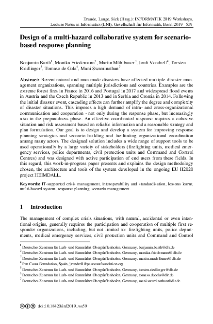 (PDF) Design of a multi-hazard collaborative system for scenario-based ...