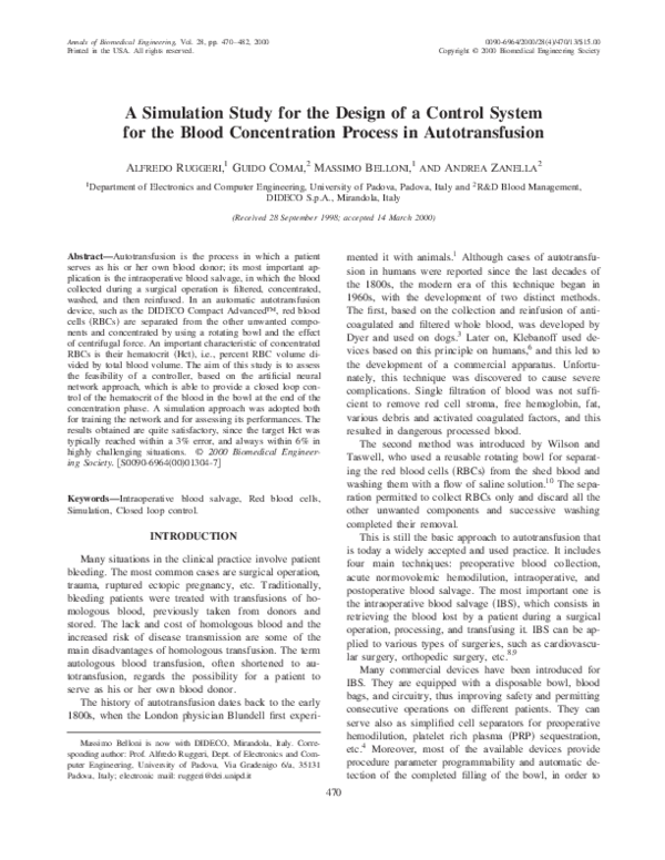 (PDF) A Simulation Study for the Design of a Control System for the ...