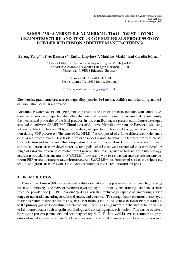 (PDF) SAMPLE3D: A Versatile Numerical Tool for Investigating Texture ...