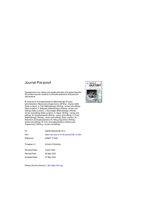 (PDF) Development of an ultrasound-capable phantom with patient ...