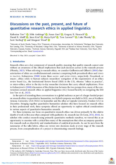 (PDF) Discussions on the past, present, and future of quantitative ...