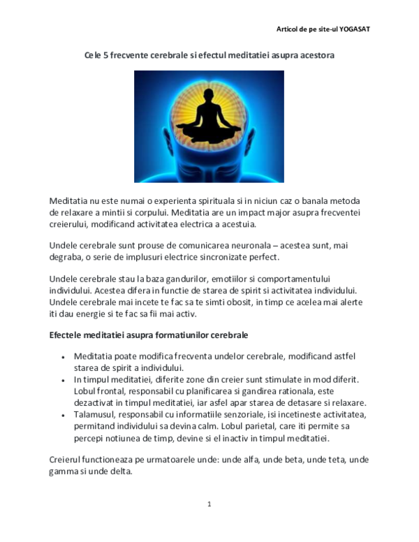 (PDF) Frecvente cerebrale Al treilea ochi Trezirea