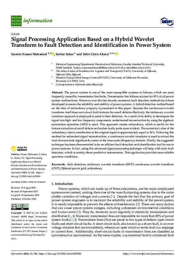 Pdf Signal Processing Application Based On A Hybrid Wavelet Transform