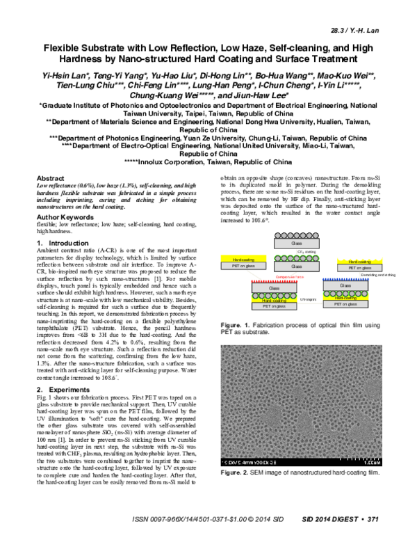 (PDF) 28.3: Flexible Substrate with Low Reflection, Low Haze, Self ...