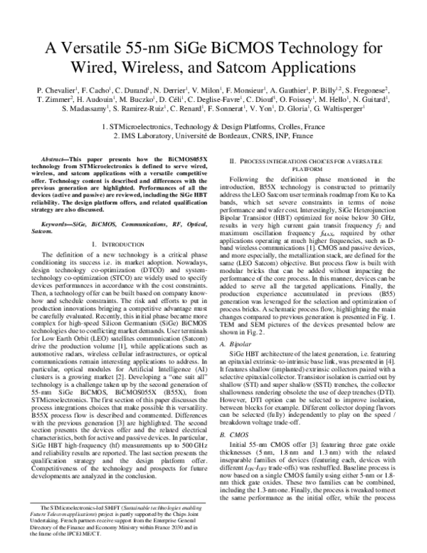 (PDF) A Versatile 55-nm SiGe BiCMOS Technology for Wired, Wireless, and Satcom Applications