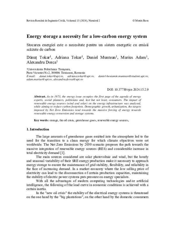 (PDF) Energy storage a necessity for a low-carbon energy system