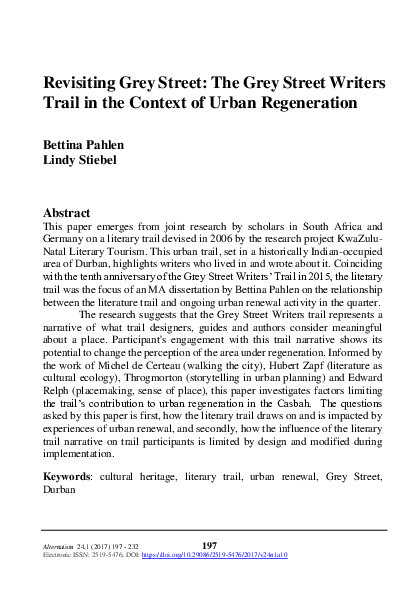 (PDF) Revisiting Grey Street: The Grey Street Writers Trail in the ...