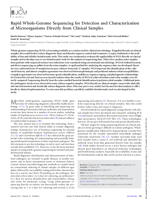(PDF) Rapid Whole-Genome Sequencing for Detection and Characterization of Microorganisms ...