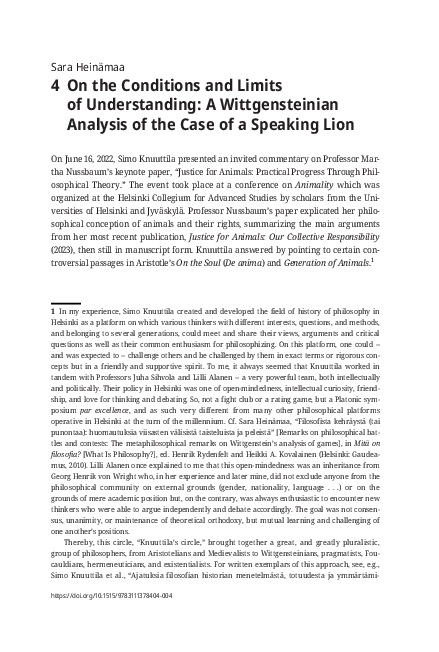 (PDF) On the conditions and limits of Understanding: A Wittgensteinian ...