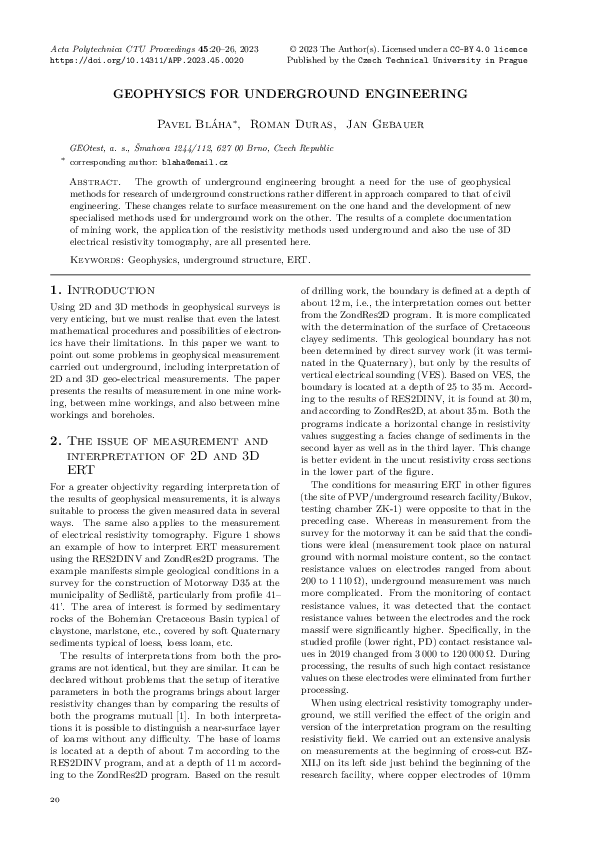 (PDF) Geophysics for underground engineering