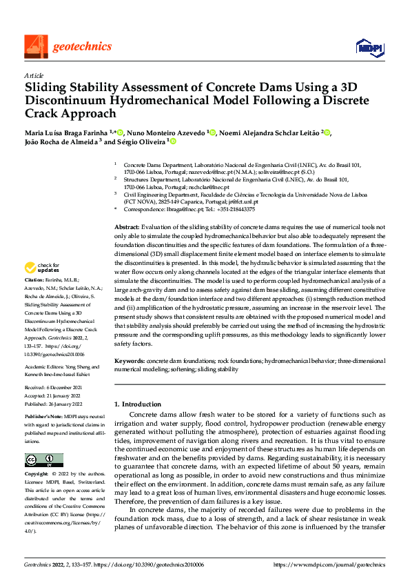 (PDF) Sliding Stability Assessment of Concrete Dams Using a 3D ...