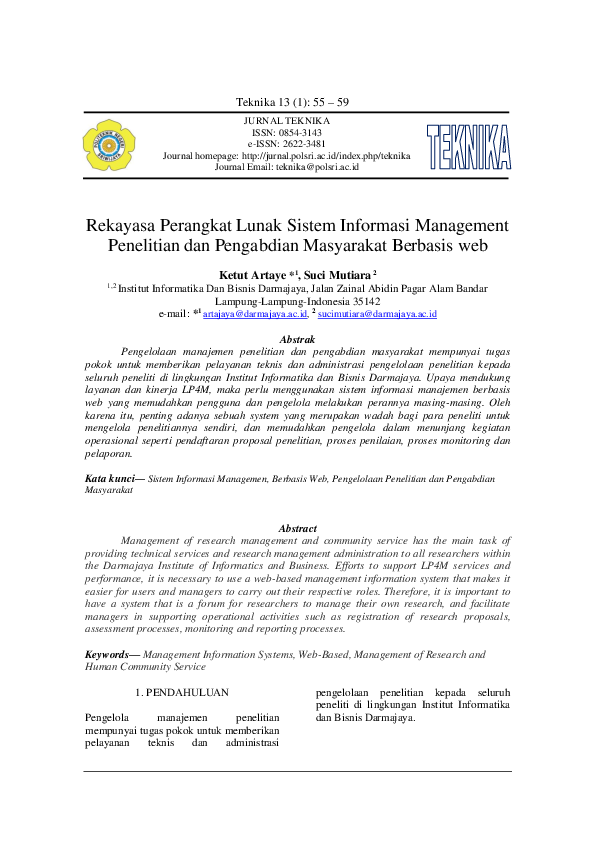 (PDF) Rekayasa Perangkat Lunak Sistem Informasi Management Penelitian dan Pengabdian Masyarakat ...