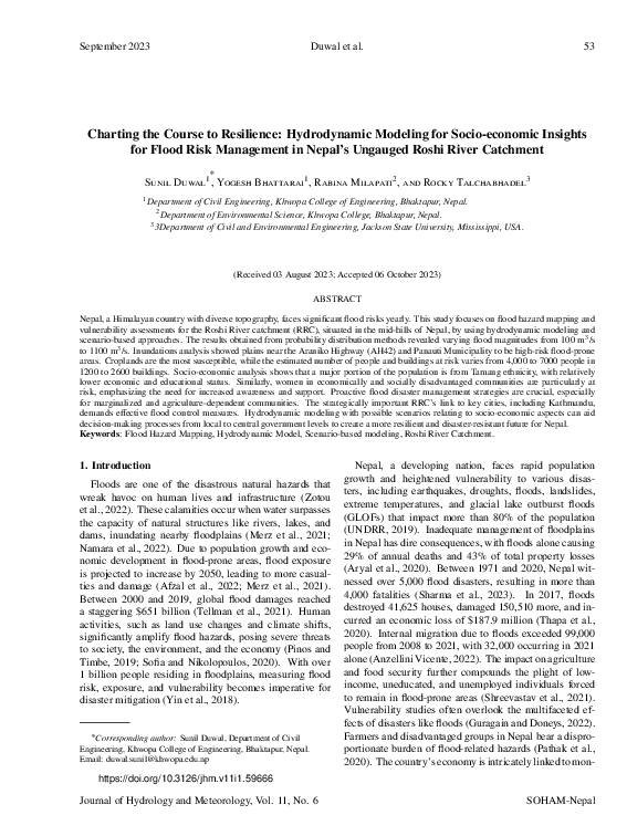 (PDF) Charting the Course to Resilience: Hydrodynamic Modeling for ...