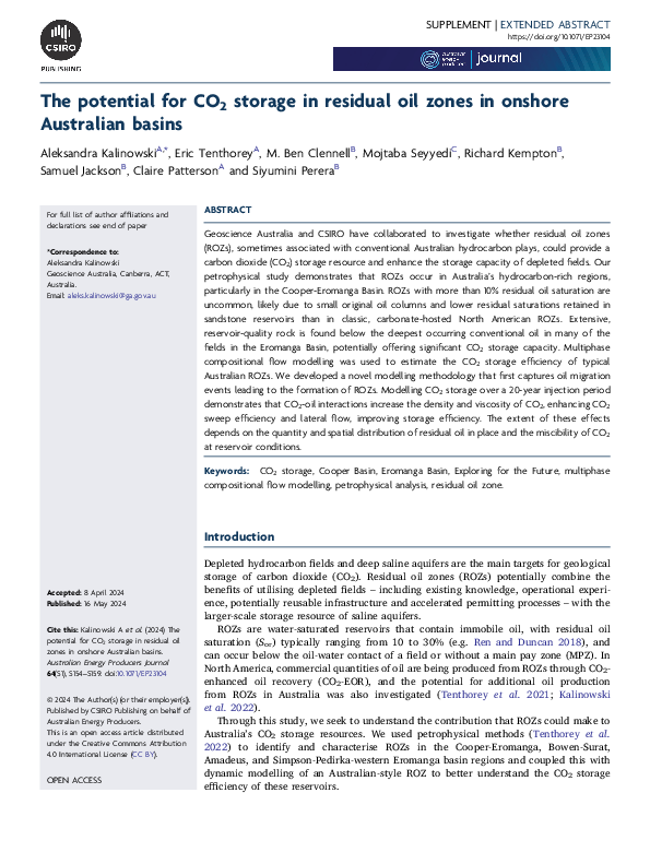 (PDF) The potential for CO2 storage in residual oil zones in onshore ...