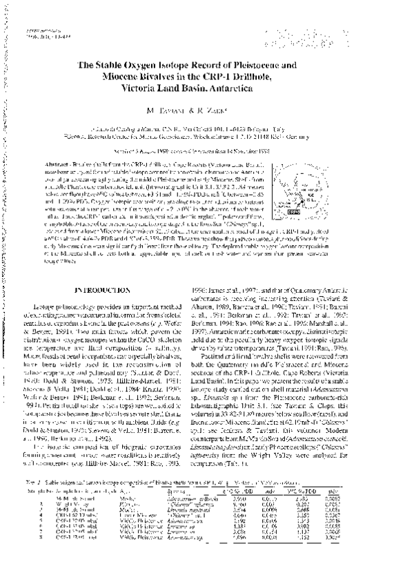 (PDF) The stable oxygen isotope record of Pleistocene and Miocene ...