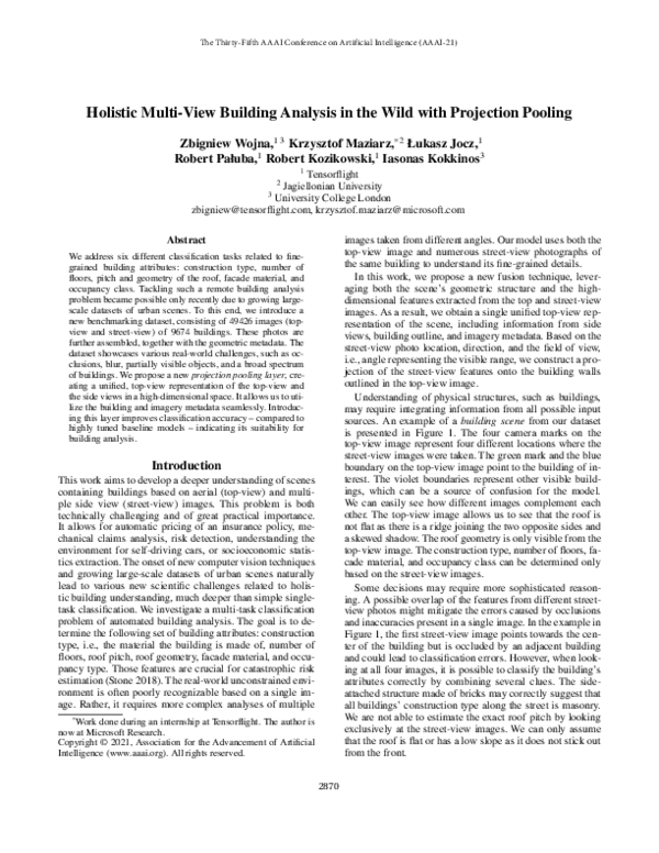 (PDF) Holistic Multi-View Building Analysis in the Wild with Projection Pooling | Robert ...