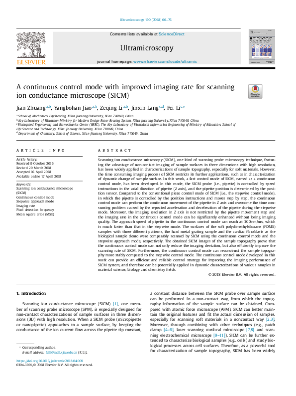 (PDF) A continuous control mode with improved imaging rate for scanning ion conductance ...
