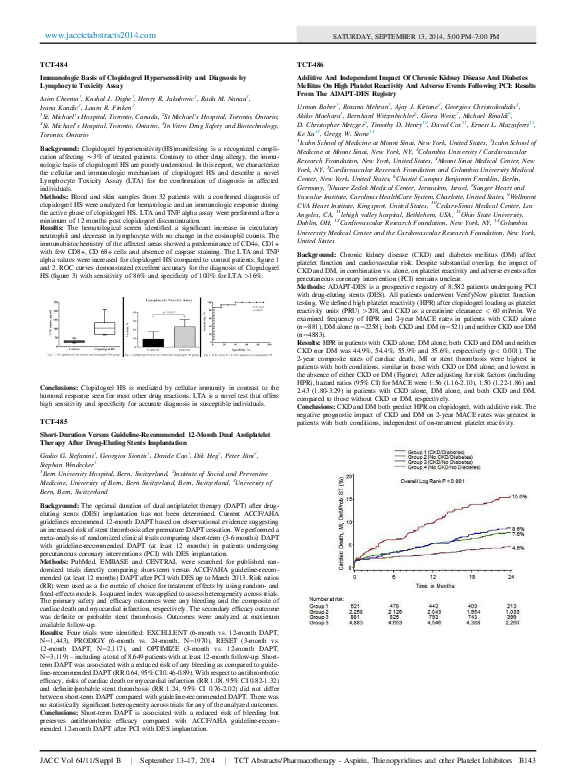 (PDF) TCT-484 Immunologic Basis of Clopidogrel Hypersensitivity and ...