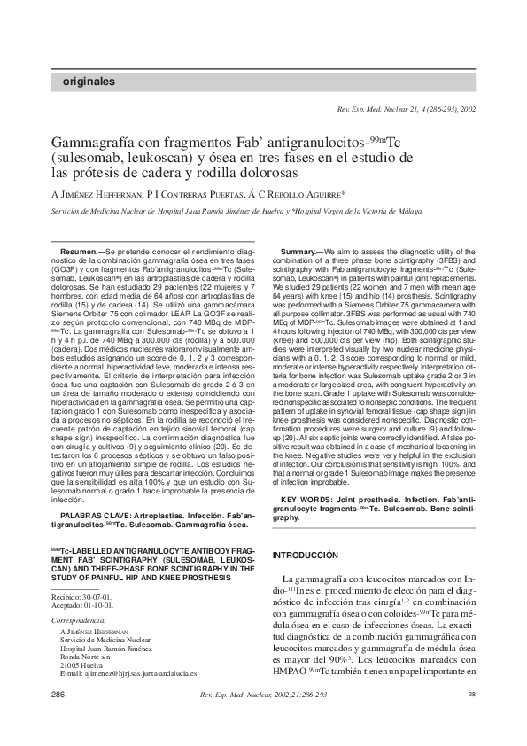 (PDF) Gammagrafía con fragmentos Fab’ antigranulocitos-99mTc (sulesomab ...