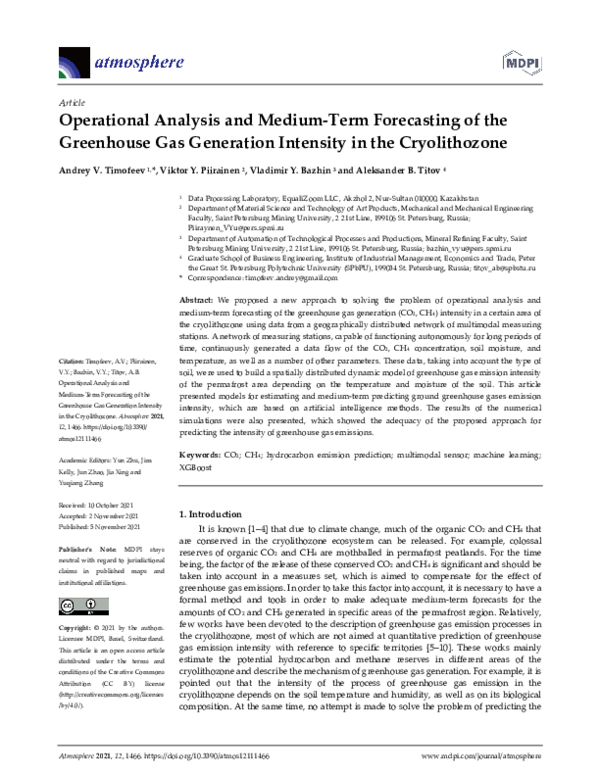 (PDF) Operational Analysis and Medium-Term Forecasting of the Greenhouse Gas Generation ...